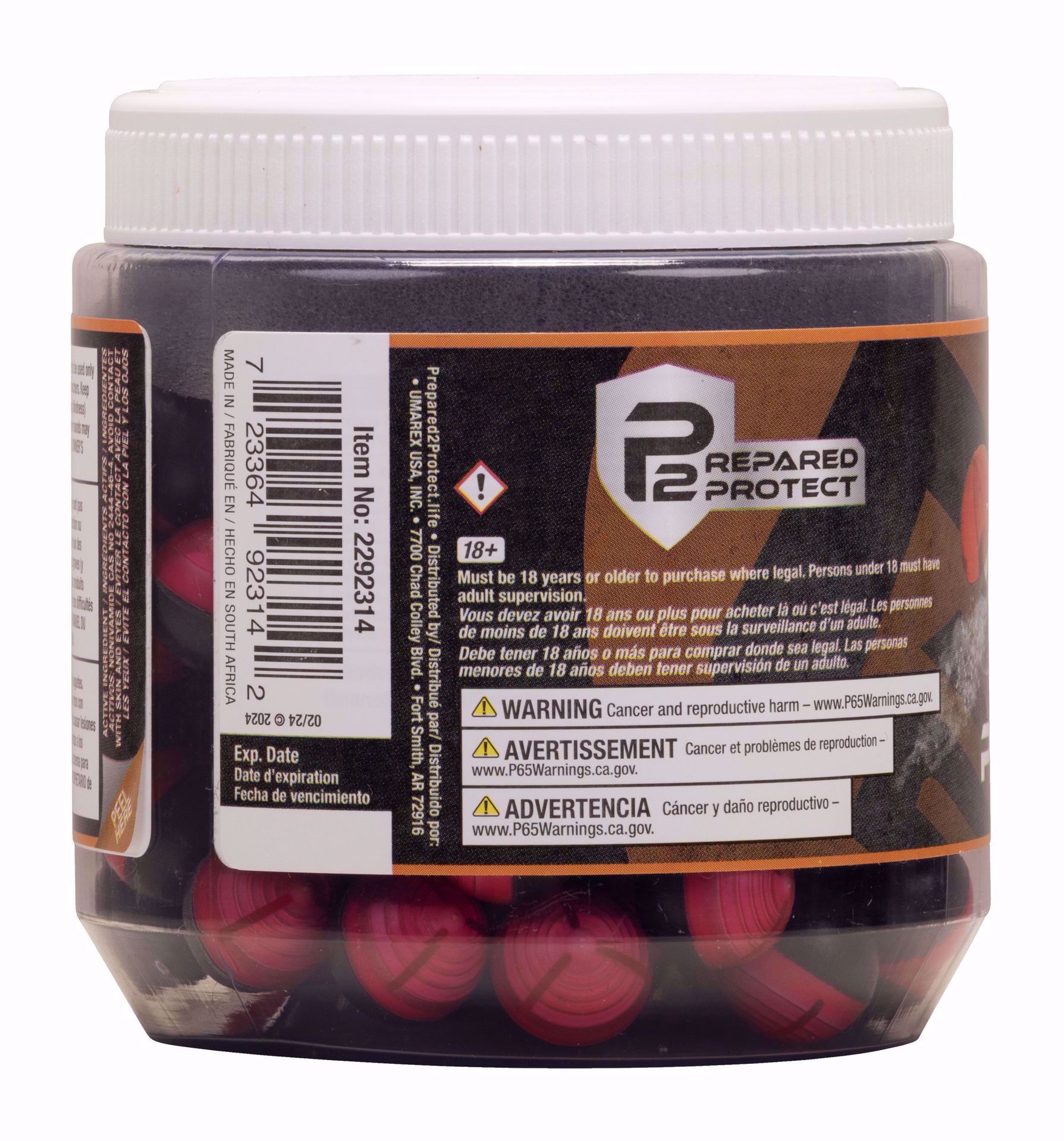 Prepared 2 Protect| P2P CORE DEFENSE PEPPER ROUNDS-.68 CAL RED/BLACK-100CT